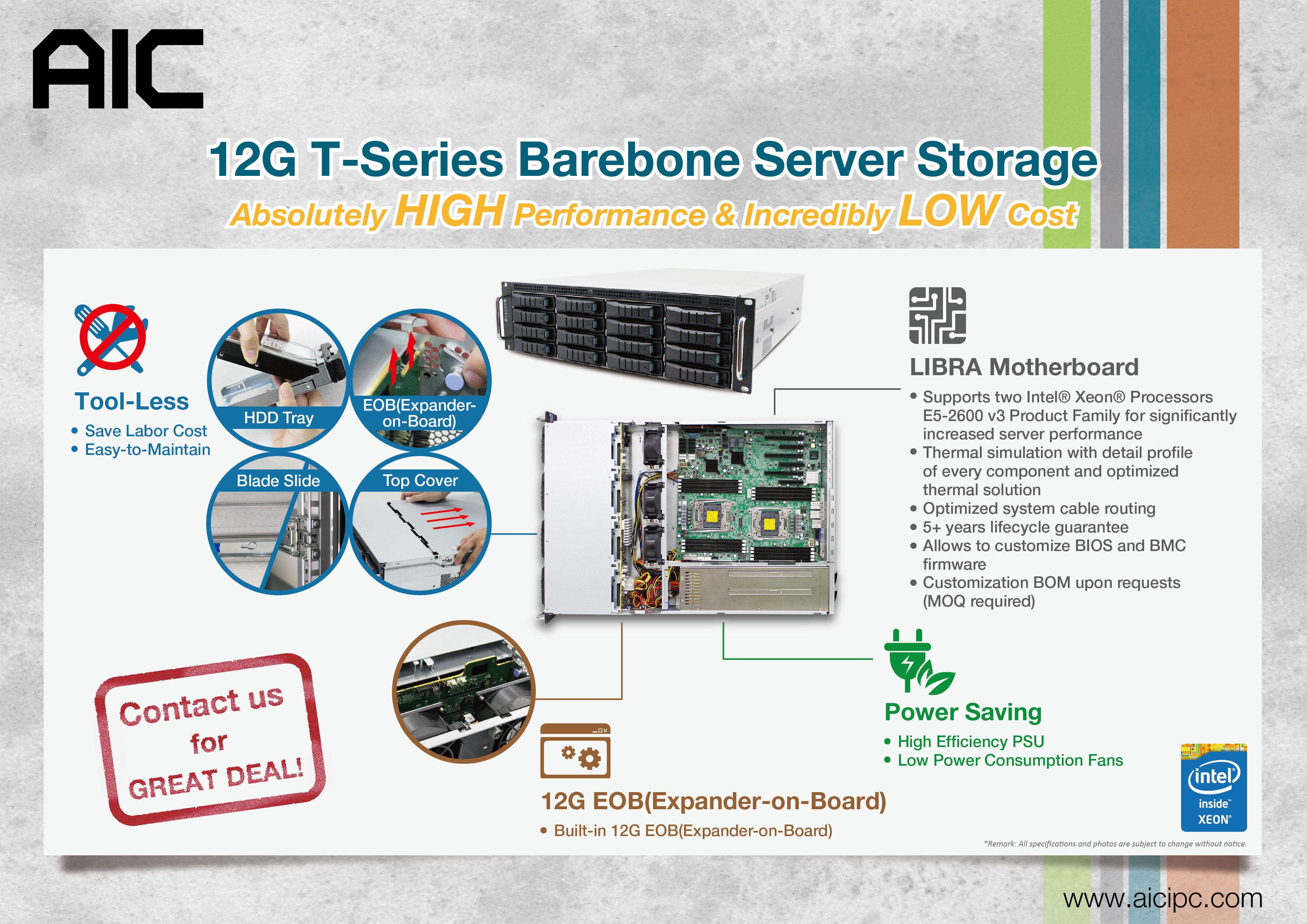 AIC RSC-3ET T-Series Barebone Server Storage - AIC Inc